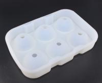 China Silicone 6 Hole Round Ice Cube Mold for Sustainable and Versatile Ice Cream Tools for sale