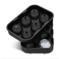 China Ice Cream Tools 6 Cavity Food Grade Round Silicone Ice Cube Tray with Lid and Lid for sale