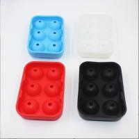 China Ice Cream Tools 6 Cavity Food Grade Round Silicone Ice Cube Tray with Lid and Lid for sale