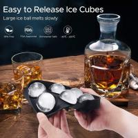 China Ice Cream Tools 6 Cavity Food Grade Round Silicone Ice Cube Tray with Lid and Lid for sale