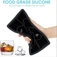China 4 6 8 Cavity Silicone Ice Tray Mold Large Square Shape Easy Release Ice Cube Tray for sale