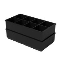 China 4 6 8 Cavity Silicone Ice Tray Mold Large Square Shape Easy Release Ice Cube Tray for sale