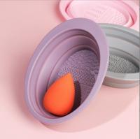 China Sustainable Style Foam Folding Cleaning Pad Silicone Makeup Brush Cleaner Wash Bowl for sale