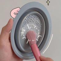 China Sustainable Style Foam Folding Cleaning Pad Silicone Makeup Brush Cleaner Wash Bowl for sale