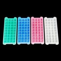 China Food Grade 24 36 Square Ice Cube Silicone Mold with Plastic Type PP and PP Cover for sale