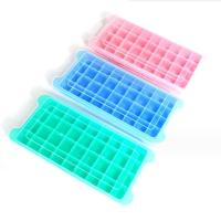 China Food Grade 24 36 Square Ice Cube Silicone Mold with Plastic Type PP and PP Cover for sale