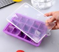China Ice Cream Makers Easy Release 15 Cavity 24 Cavity Silicone Ice Cube Trays with Lids for sale