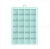 China Food Grade Silicone Ice Cube Trays with Lids 15 Cavity and 24 Cavity Easy Release Molds for sale