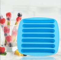 China Multiple-color Ice Stick Mould 7 Cavity Silicone Biscuits Chocolate Mold Ice Cube Tray for sale