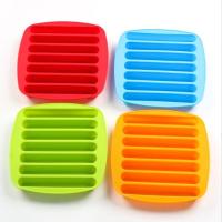 China Multiple-color Ice Stick Mould 7 Cavity Silicone Biscuits Chocolate Mold Ice Cube Tray for sale