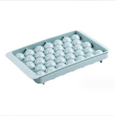 China Round Reusable Ice Cube Maker with Lid Eco-Friendly Food Grade PP Plastic for sale