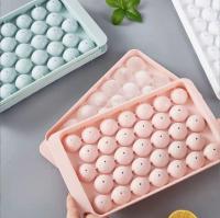 China Round Reusable Ice Cube Maker with Lid Eco-Friendly Food Grade PP Plastic for sale