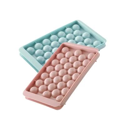 China 33 Grids Round Ball Ice Cube Tray for Ice Cream Tools Made of Eco-Friendly PP Plastic for sale