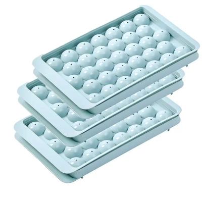 China Mini Circle Ice-Cube Trays PP Plastic Round Ice Ball Maker Mold for Freezer for sale
