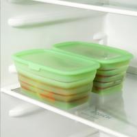 China Convenient 188*115*80MM Silicone Foldable Bento Box for Lunch Vegetable and Fruit Storage for sale