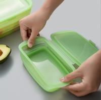 China Convenient 188*115*80MM Silicone Foldable Bento Box for Lunch Vegetable and Fruit Storage for sale
