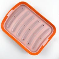 China Cake Tools Food Grade DIY Reusable Silicone Sausage Making Mold With 6 Cavity Hot Dogs Baking Mold for sale