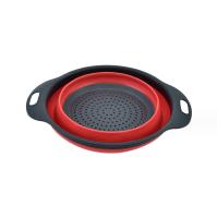 China Stocked Kitchen Colander Strainer Collapsible Vegetable Washing Silicone Drain Basket for sale