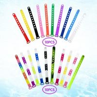 China Colorful Silicone Wristband Adjustable Bracelet for Charms and Wrist Strap Shoes for sale