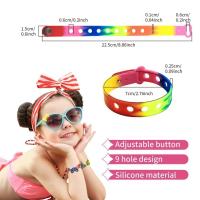 China Colorful Silicone Wristband Adjustable Bracelet for Charms and Wrist Strap Shoes for sale