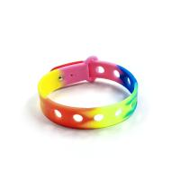 China Customized Multi Color Silicone Wristband For Kids With Holes For Charms By Moulding for sale