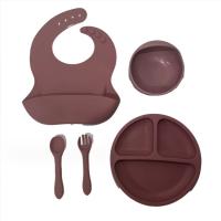 China Food Grade Silicone Baby Plate Set Top Seller Newborn Gift Set with None Design Style for sale
