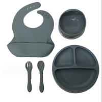 China Food Grade Silicone Baby Plate Set Top Seller Newborn Gift Set with None Design Style for sale