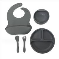 China Food Grade Silicone Baby Plate Set Top Seller Newborn Gift Set with None Design Style for sale