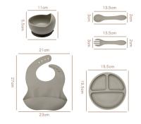 China Food Grade Silicone Baby Plate Set Top Seller Newborn Gift Set with None Design Style for sale