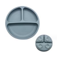 China Silicone Feeding Set 3 Areas Food Grade Material Baby Bowl Plate with Suction Divided for sale