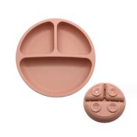 China Silicone Feeding Set 3 Areas Food Grade Material Baby Bowl Plate with Suction Divided for sale
