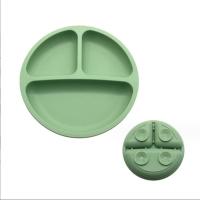 China Silicone Feeding Set 3 Areas Food Grade Material Baby Bowl Plate with Suction Divided for sale