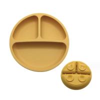 China Silicone Feeding Set 3 Areas Food Grade Material Baby Bowl Plate with Suction Divided for sale