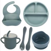 China Silicone Feeding Set Food Grade Baby Silicone Tableware Set for Toddler Children Dining for sale