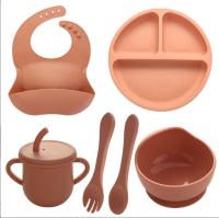 China Silicone Feeding Set Food Grade Baby Silicone Tableware Set for Toddler Children Dining for sale