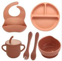 China Silicone Feeding Set Food Grade Baby Silicone Tableware Set for Toddler Children Dining for sale