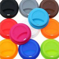China 8cm and 9cm Silicone Cup Lid Sustainable Tan Color for Coffee Mug Cover for sale