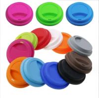 China 8cm and 9cm Silicone Cup Lid Sustainable Tan Color for Coffee Mug Cover for sale