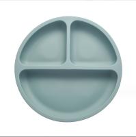 China Soft Food Grade Silicone Baby Feeding 3 Divided Plate for Kids Design Style None for sale