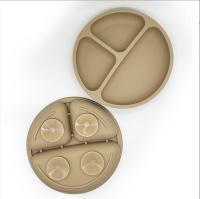 China Food Grade Silicone Plate None Design Style Dinnerware Type Plate for Toddler and Kids for sale