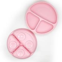 China BPA Free Silicone Non-Slip Baby Dinner Plate with Suction Cup and Food Grade Material for sale