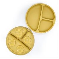 China BPA Free Silicone Non-Slip Baby Dinner Plate with Suction Cup and Food Grade Material for sale