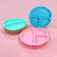 China BPA Free Silicone Non-Slip Baby Dinner Plate with Suction Cup and Food Grade Material for sale
