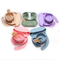China None Design Style Silicone Tableware for Baby 5pcs BPA Free Feeding Set Spoon Bowl for sale