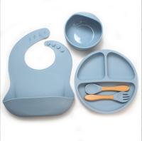 China None Design Style Silicone Tableware for Baby 5pcs BPA Free Feeding Set Spoon Bowl for sale