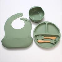 China None Design Style Silicone Tableware for Baby 5pcs BPA Free Feeding Set Spoon Bowl for sale