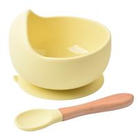 China 2-Pack Silicone Baby Feeding Set Suction Bowl and Spoon Dinnerware Supplies for Kids for sale