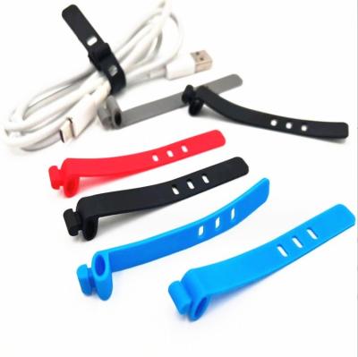 China Colorful Silicone Strap Cable Holder Organizer for Moulding Food Grade USB Cables for sale