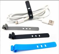 China Colorful Silicone Strap Cable Holder Organizer for Moulding Food Grade USB Cables for sale