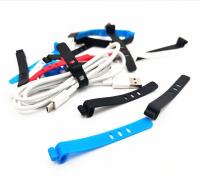 China Colorful Silicone Strap Cable Holder Organizer for Moulding Food Grade USB Cables for sale